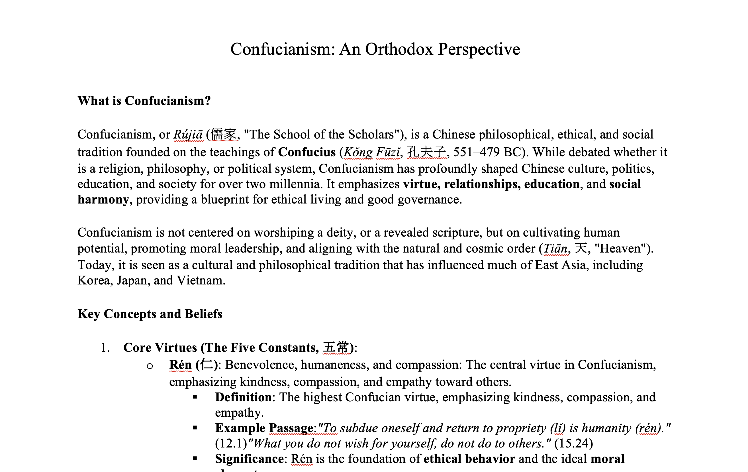 Confucianism: An Orthodox Perspective - Dr. David Patrick Harry, PhD